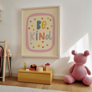 Be Kind Wall Art, Be Kind Decor Nursery Wall Art Playroom Prints ...
