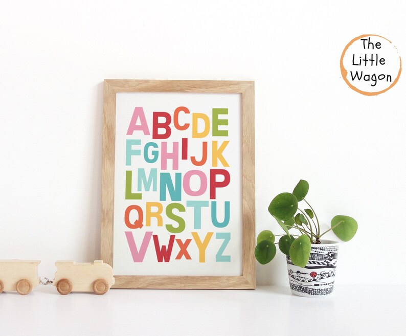 Colourful Rainbow Nursery Alphabet Poster Alphabet Print ABC - Etsy