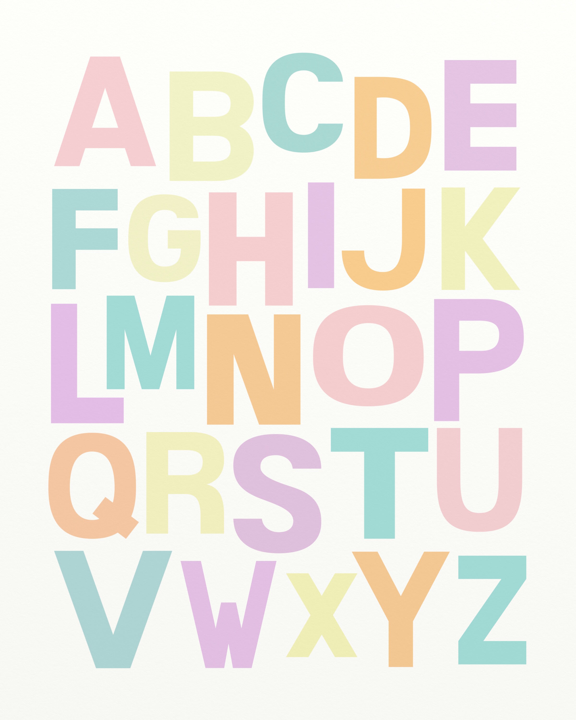 Pastel Alphabet Print for a Baby Nursery Kids ABC Bedroom - Etsy