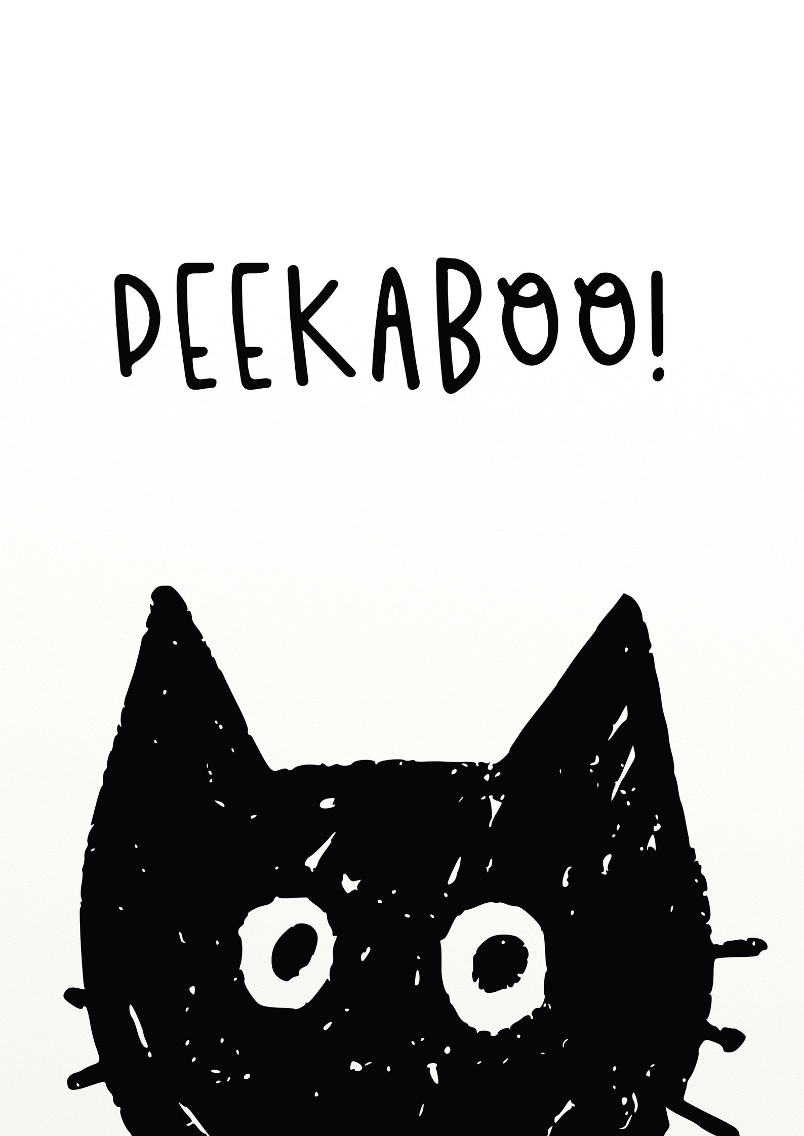 Peekaboo Cat Wall Art Cat Animal Nursery Print Black Kids - Etsy