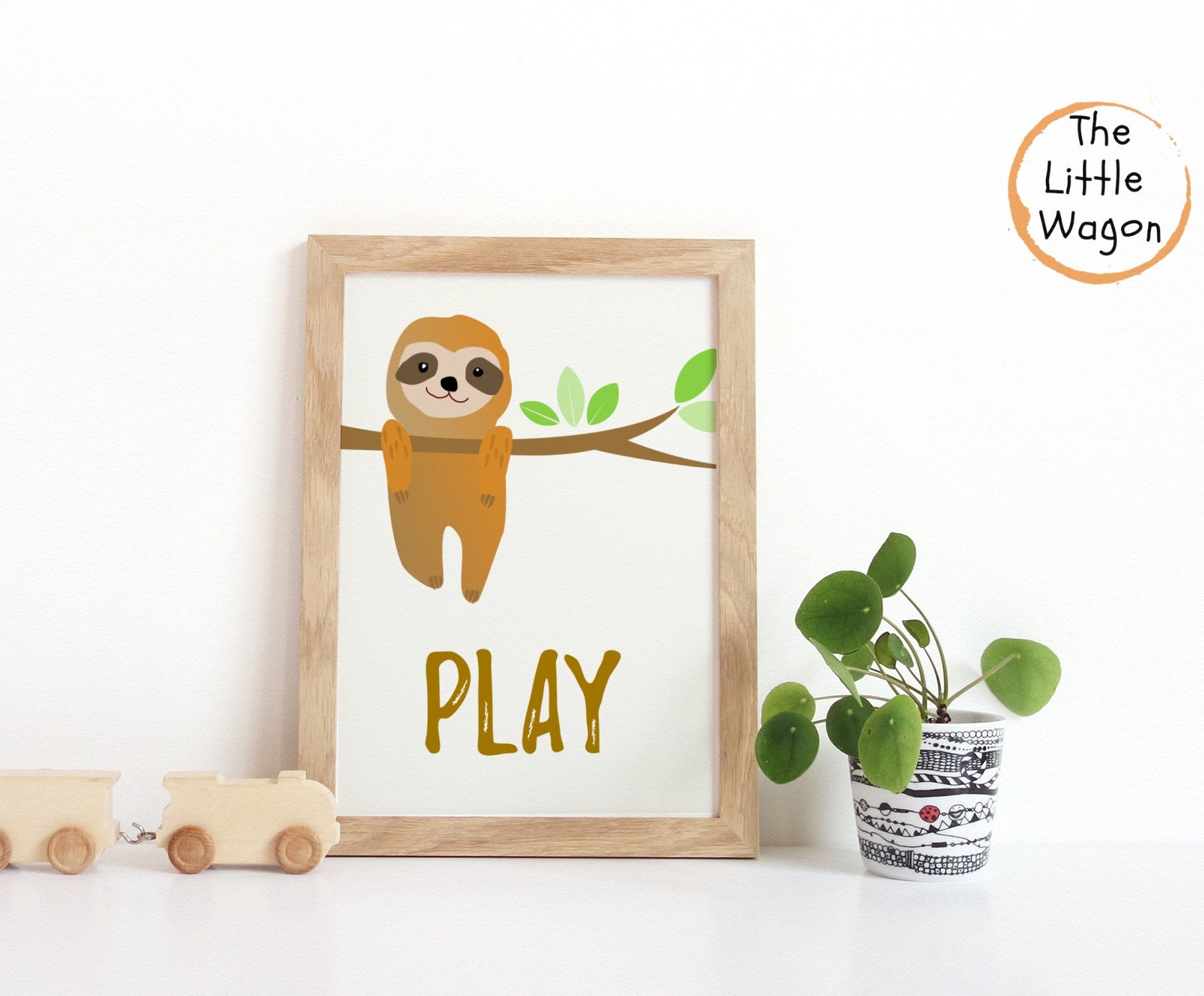Sloth Prints Set of Three Sloth Prints Cute Sloth Play | Etsy