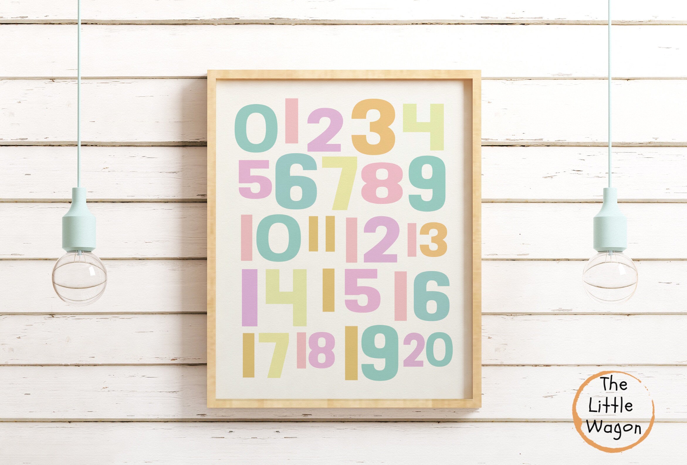 Pastel Numbers Wall Art Print for a Baby Nursery Kids - Etsy