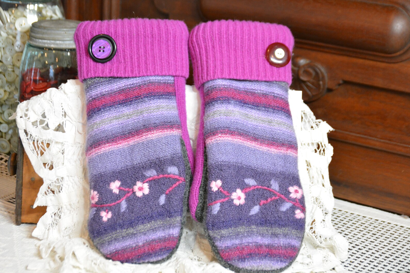 Custom Vermont Mittens Made to Order With Your Color Choices Upcycled ...