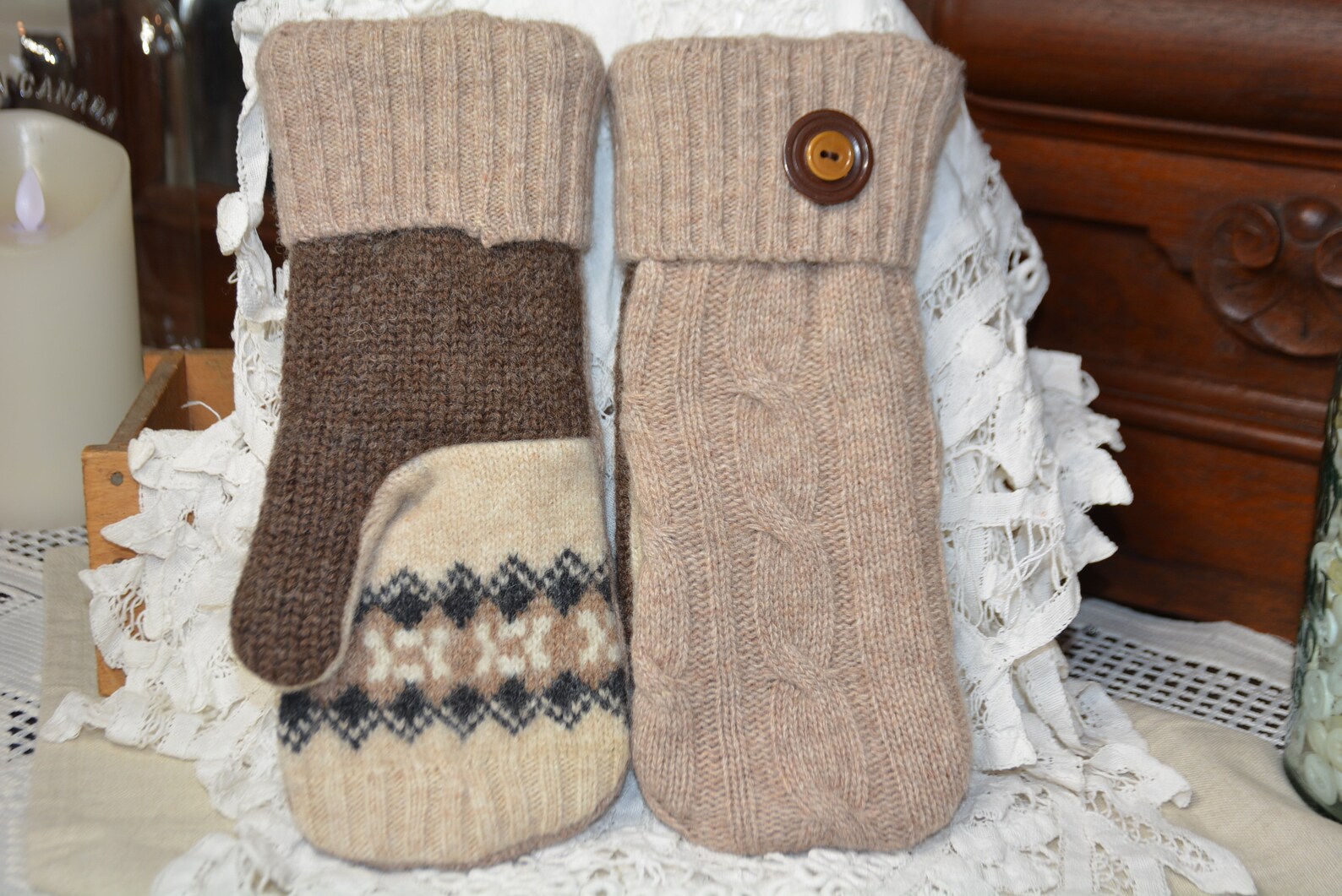 Custom Vermont Mittens Made to Order With Your Color Choices Upcycled ...