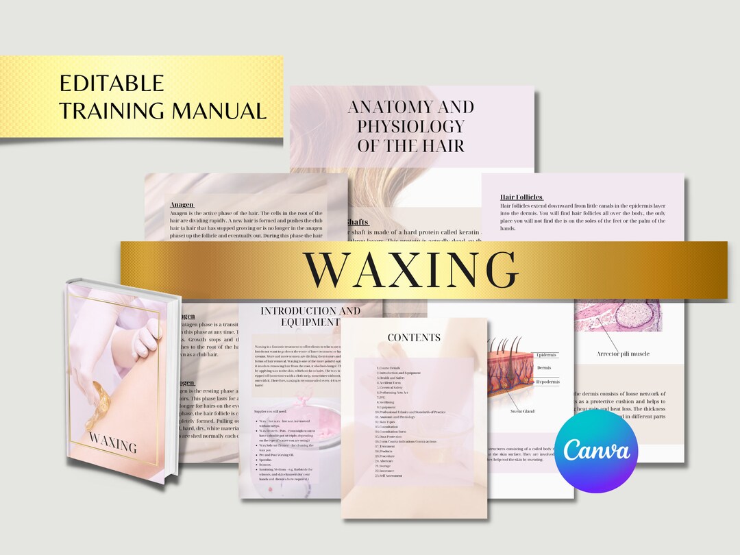 Beauty Training Manual for Waxing, Fully Editable and Print Ready! - Etsy