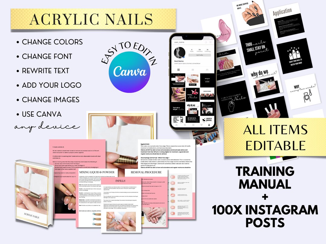 Acrylic Nails Training Manual - Etsy