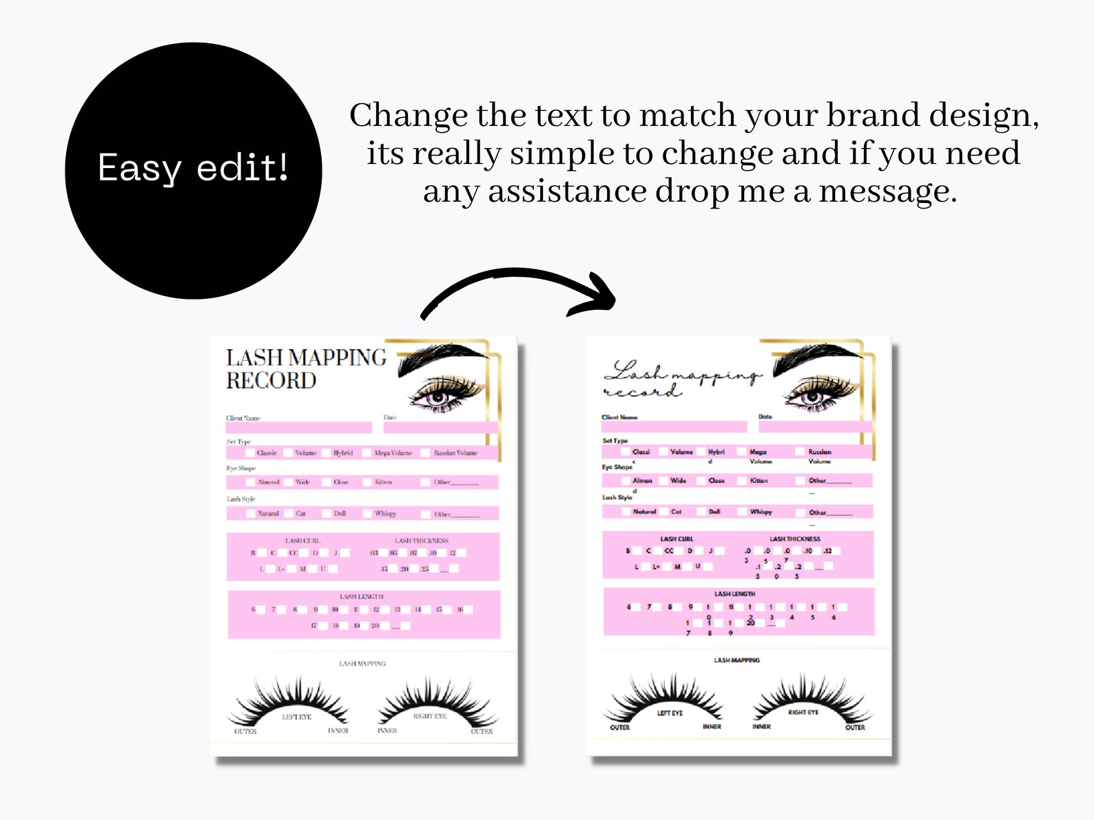Lash Consultation Form PDF Download, Canva Forms , Eyelash Extensions ...