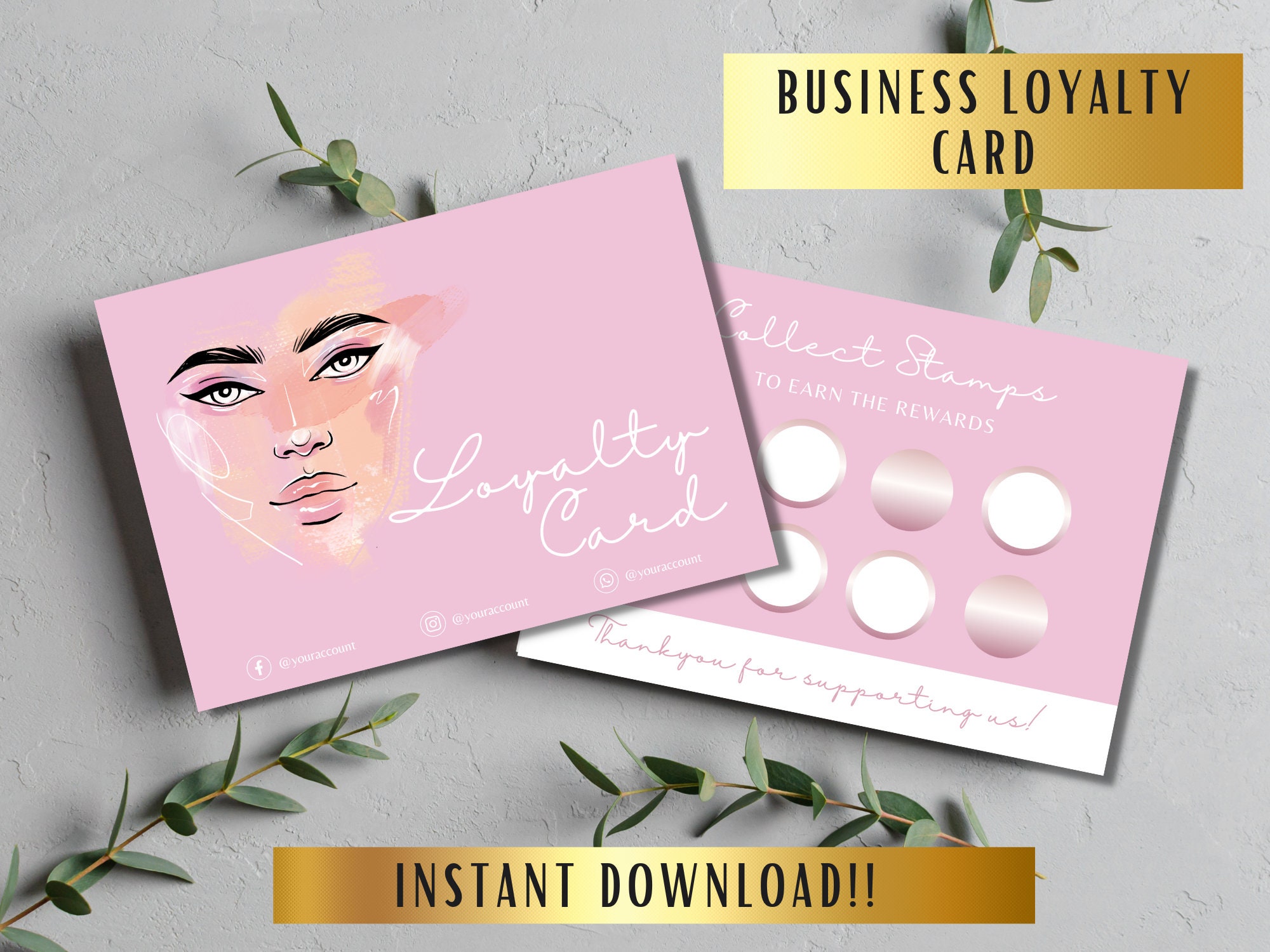 Lash Tech Loyalty Card, Editable Lash Loyalty Card Template, Lash ...