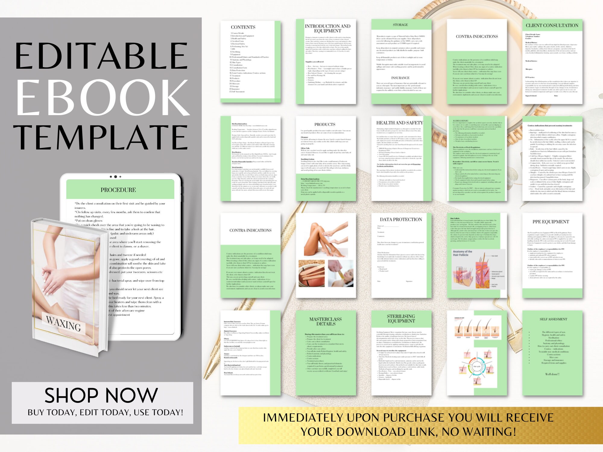 Beauty Training Manual for Waxing, Fully Editable and Print Ready - Etsy