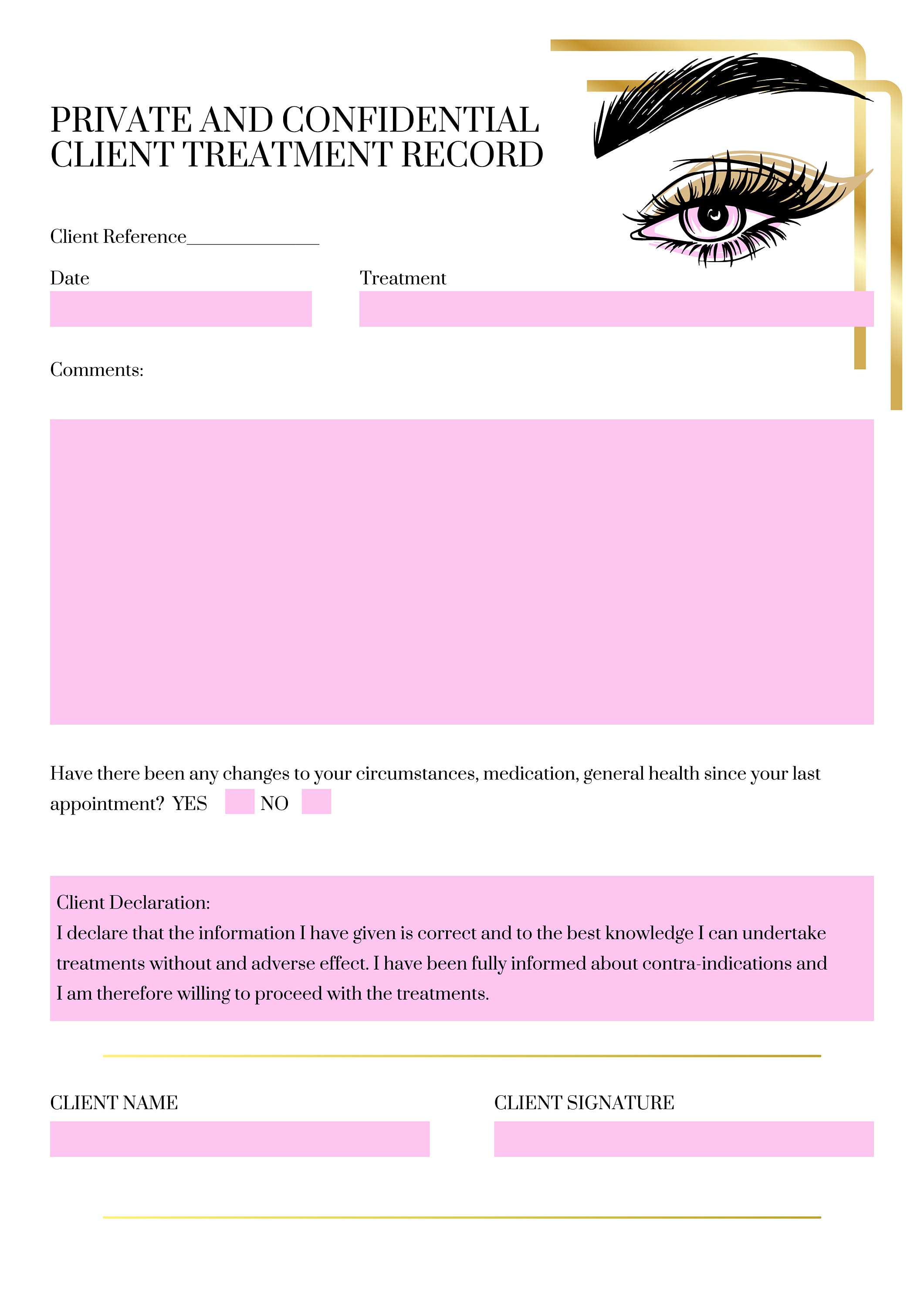 Lash Extension Consultation Forms PDF Canva, Eyelash Forms, Lash ...