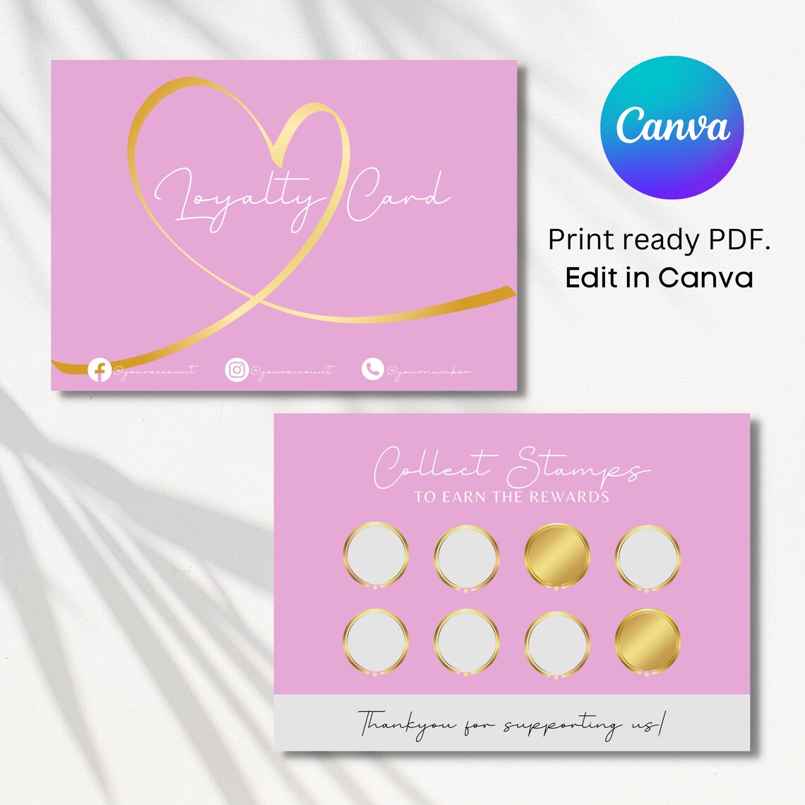Lash Tech Loyalty Card, Editable Lash Loyalty Card Template, Lash ...