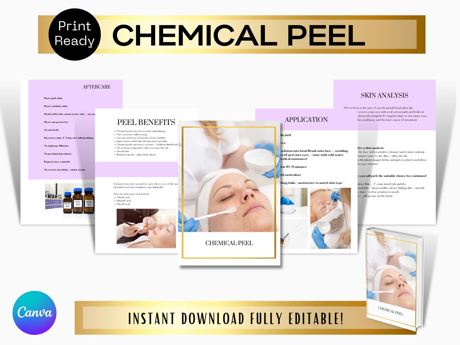 Chemical Peel Training Manual Esthetician School Training for Facials ...