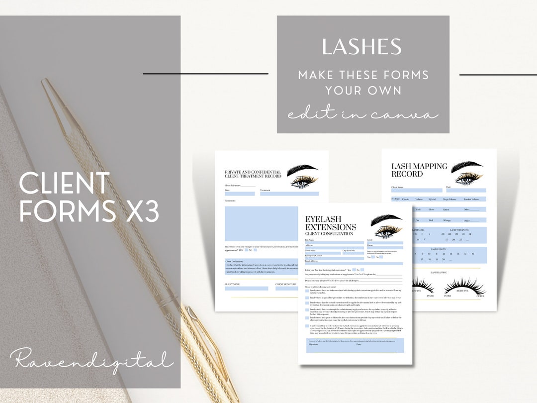 Eyelash Policy Forms PDF Canva, Eyelash Forms, Lash Consultation Form ...