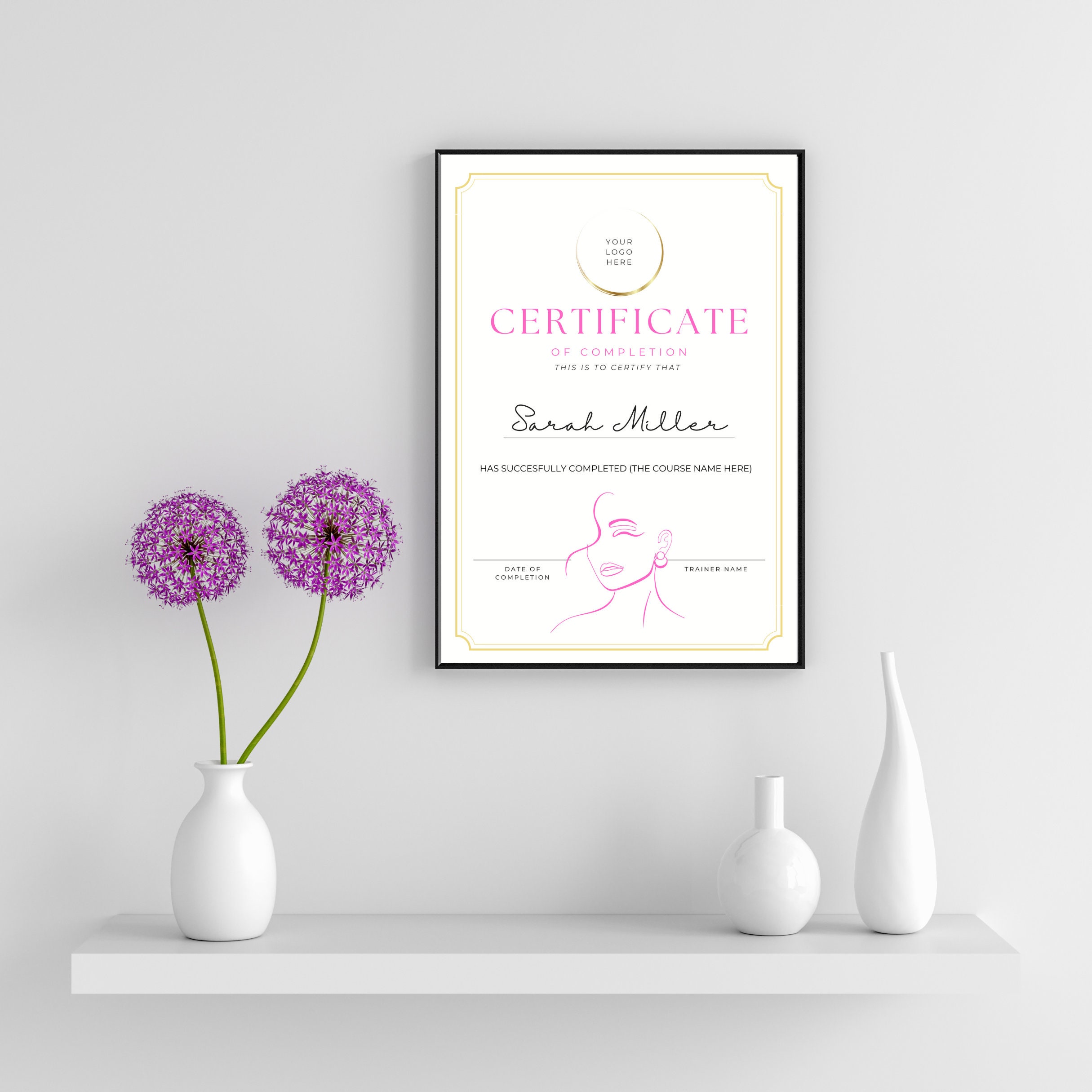 Beauty Training Certificate Template Editable Certificate for ...