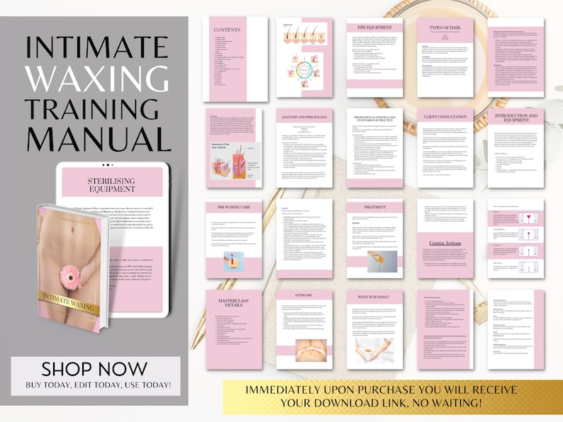 Intimate Waxing Training Manual, Learn How to Wax Esthetician Training ...