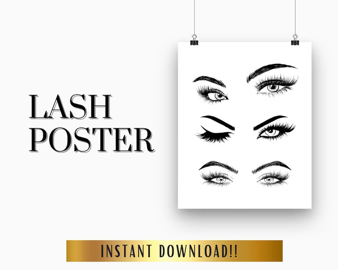 Eyelashes Printable, Esthetician Decor, Lashes Decor, Beauty Salon ...
