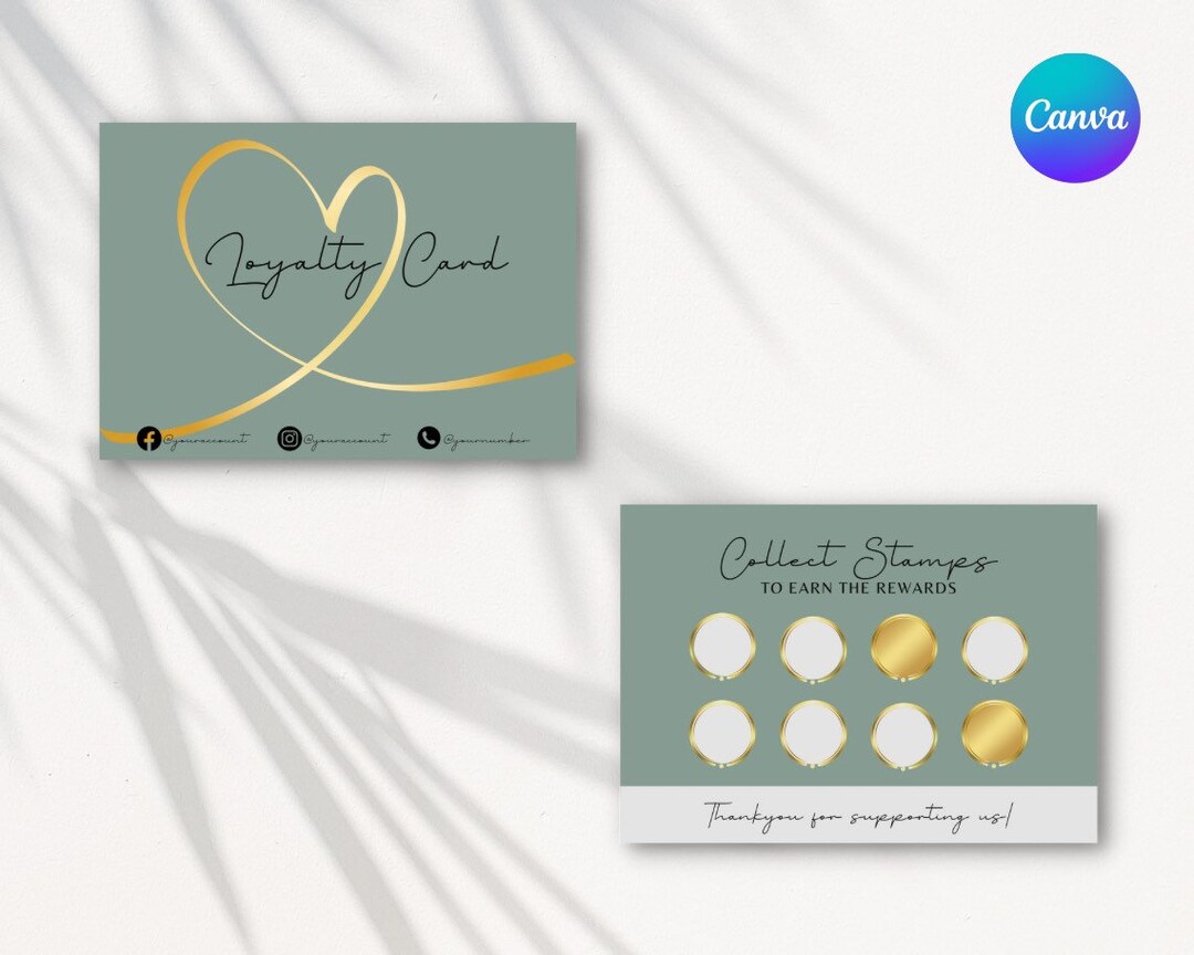 Business Cards Loyalty Card for Clients Editable Customer Loyalty Card ...