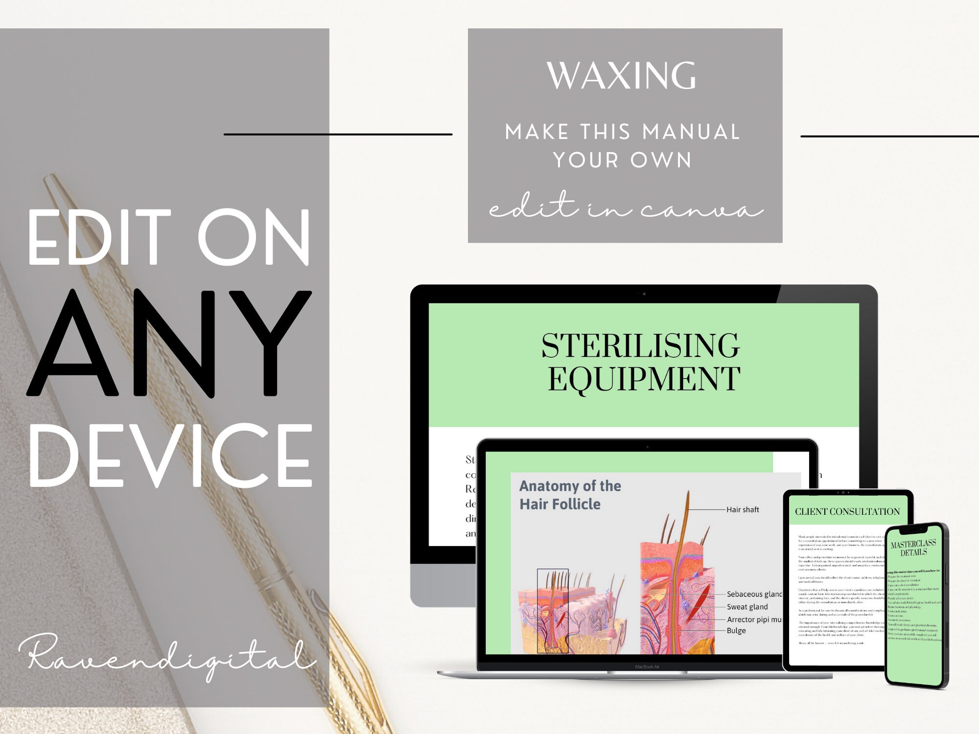 Beauty Training Manual for Waxing Fully Editable and Print - Etsy