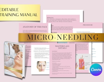 Microneedling Canva Editable Course Training Manual User Guide Class ...