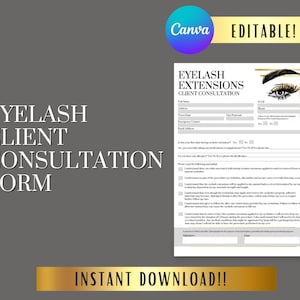 Eyelash Extension Consent Form: Editable Client Consultation (PDF ...