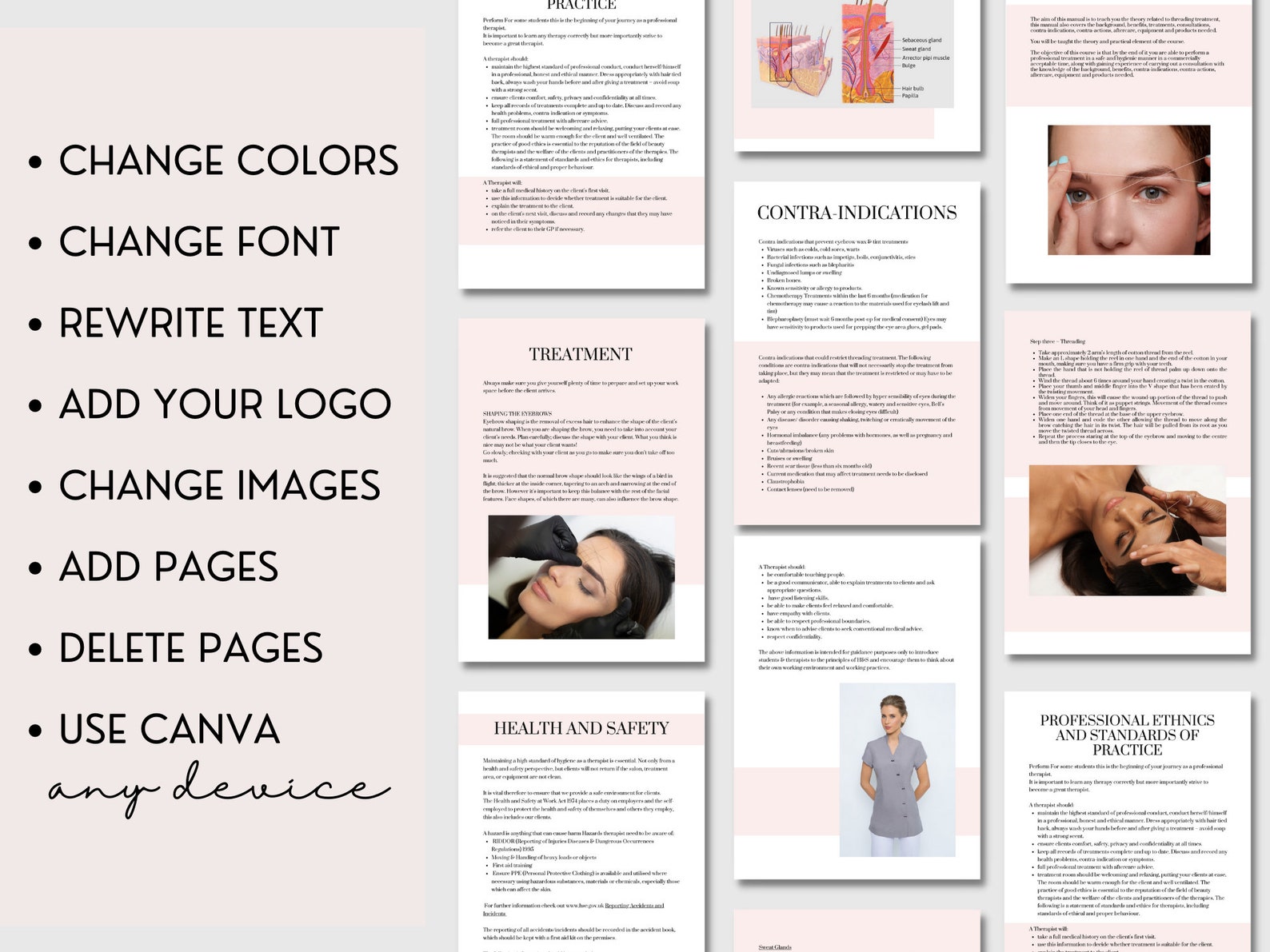 Eyebrow Threading Training Course Eyebrow Wax and Tint Manual Editable ...