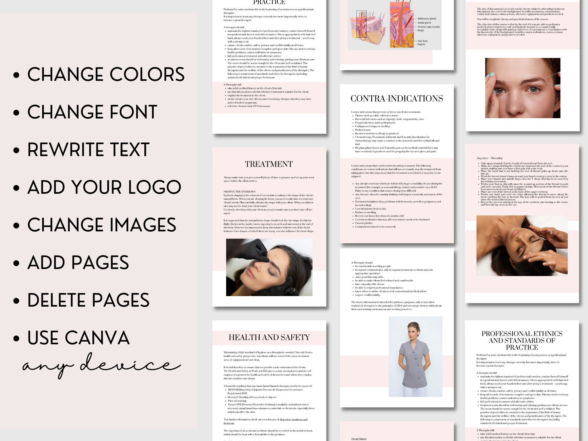 Eyebrow Threading Training Course Eyebrow Wax and Tint Manual Editable ...