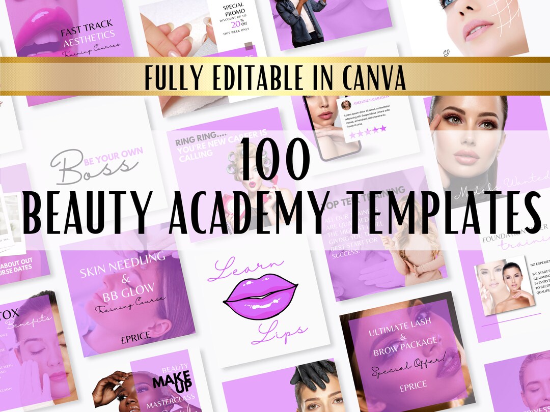 Beauty Instagram Templates, Canva Made, Editable. - Etsy
