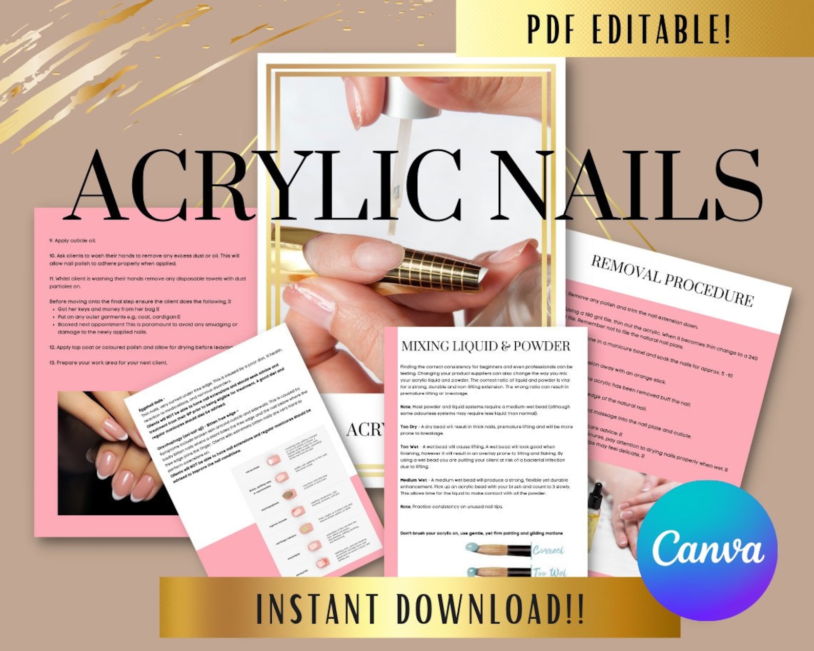 Acrylic Nails Training Manual Nails Training Manual Become a - Etsy