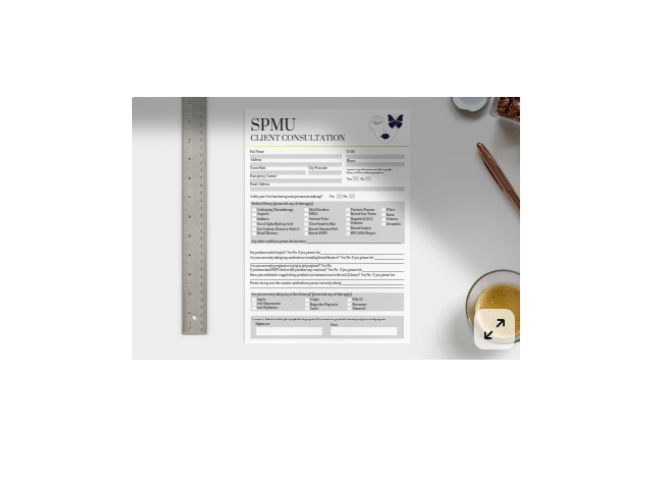 Pmu Client Consent Form Waver Beauty Form Permanent Makeup Consent SMPU ...