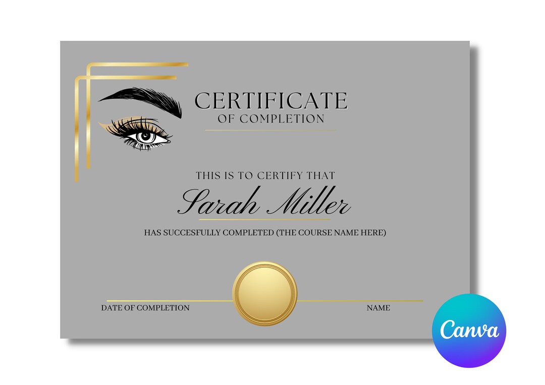 Certificate of Completion Template Design, Custom Certificate Design ...
