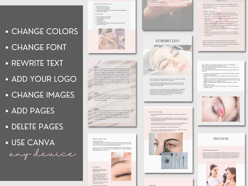 Brow Wax and Tint Training Manual: Editable Tutorial (digital Download ...