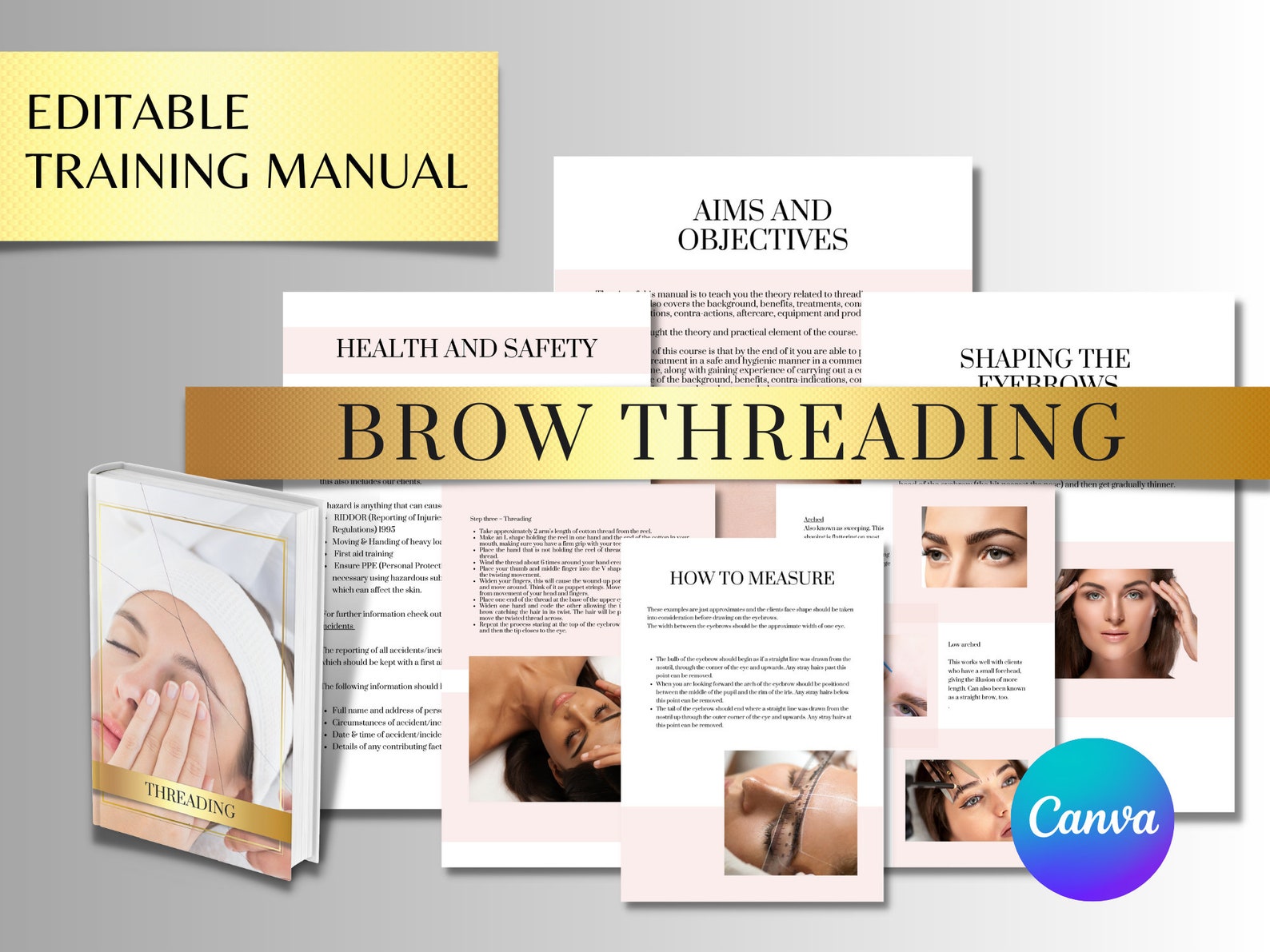 Eyebrow Threading Training Course Eyebrow Wax and Tint Manual Editable Training Manual Tutorial ...