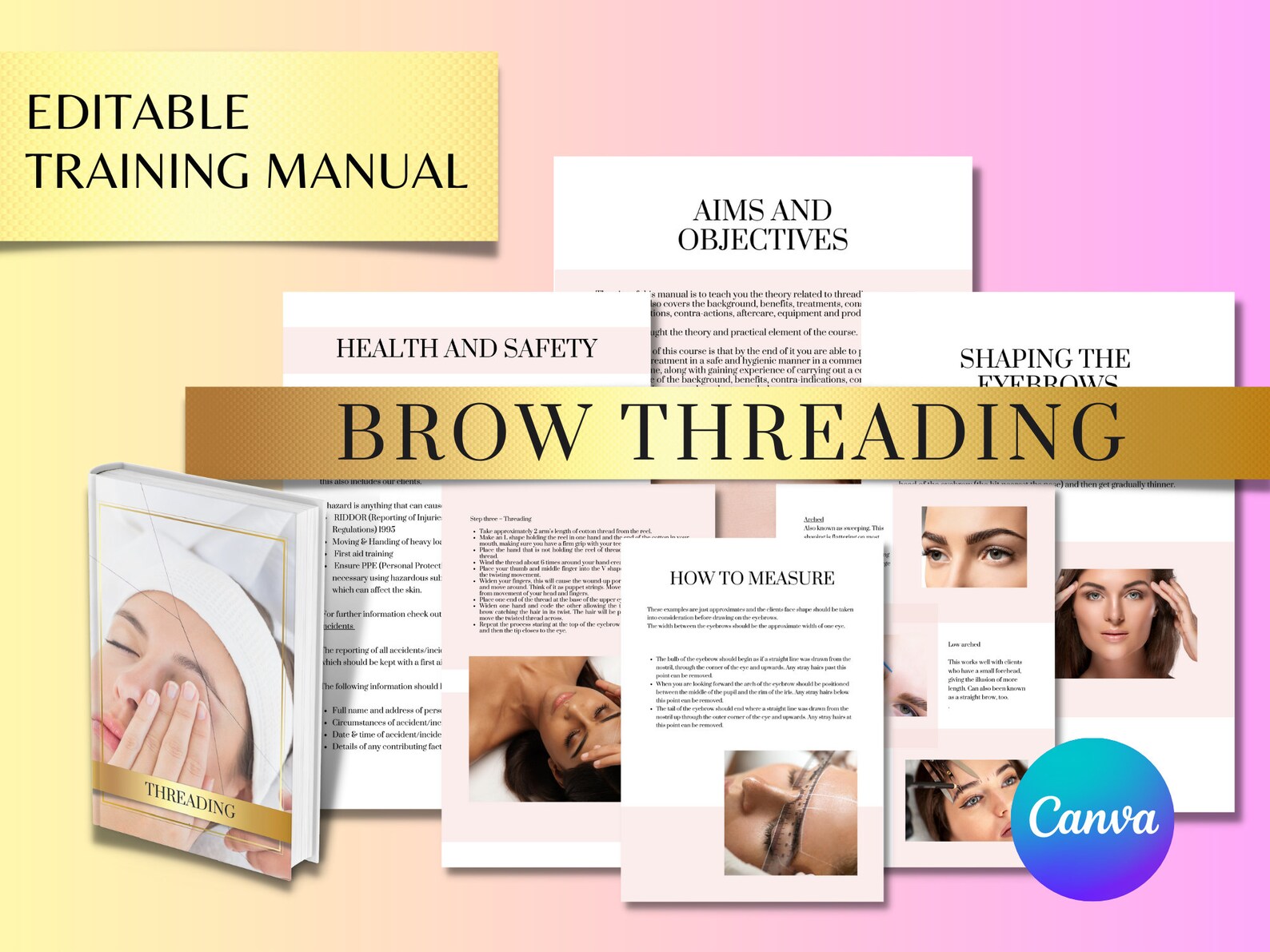 Eyebrow Threading Training Course Eyebrow Wax and Tint Manual Editable ...