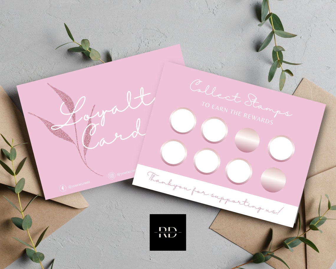 Reward Loyalty Card Template, Modern Loyalty Cards, Editable Rewards ...