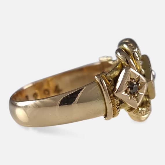 George V 18ct Yellow Gold Diamond Knot Ring - 1919 - Gem