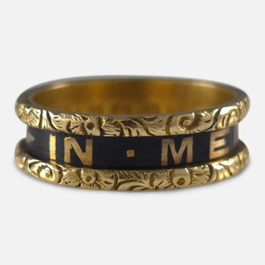 Victorian 18ct Gold and Enamel Memorial Ring 1874 - Etsy