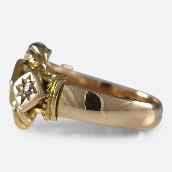 George V 18ct Yellow Gold Diamond Knot Ring - 1919 - Gem