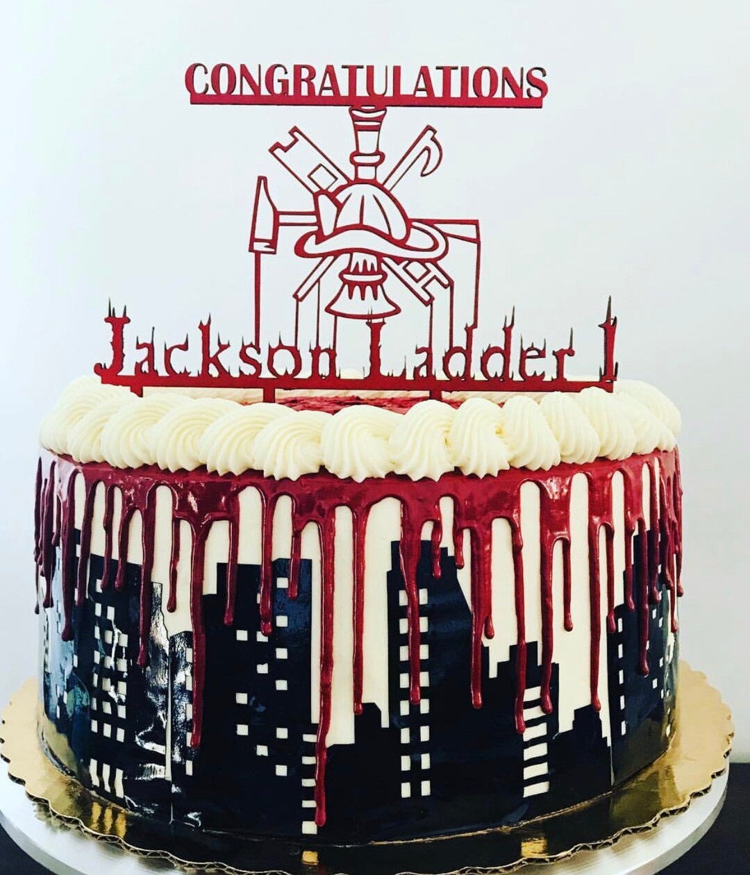 Congratulations Firefighter Cake Topper; Personalized Graduation Fire ...