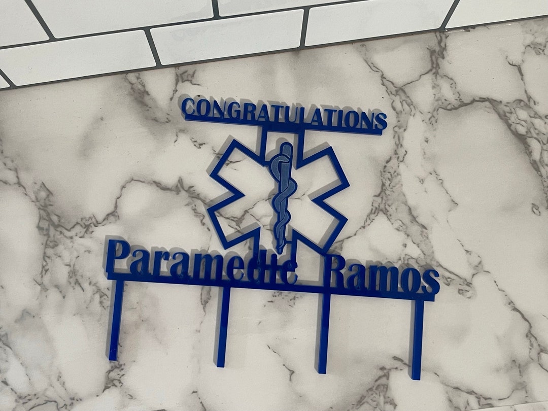 Congratulations Paramedic Cake Topper Personalized Graduation Fire ...