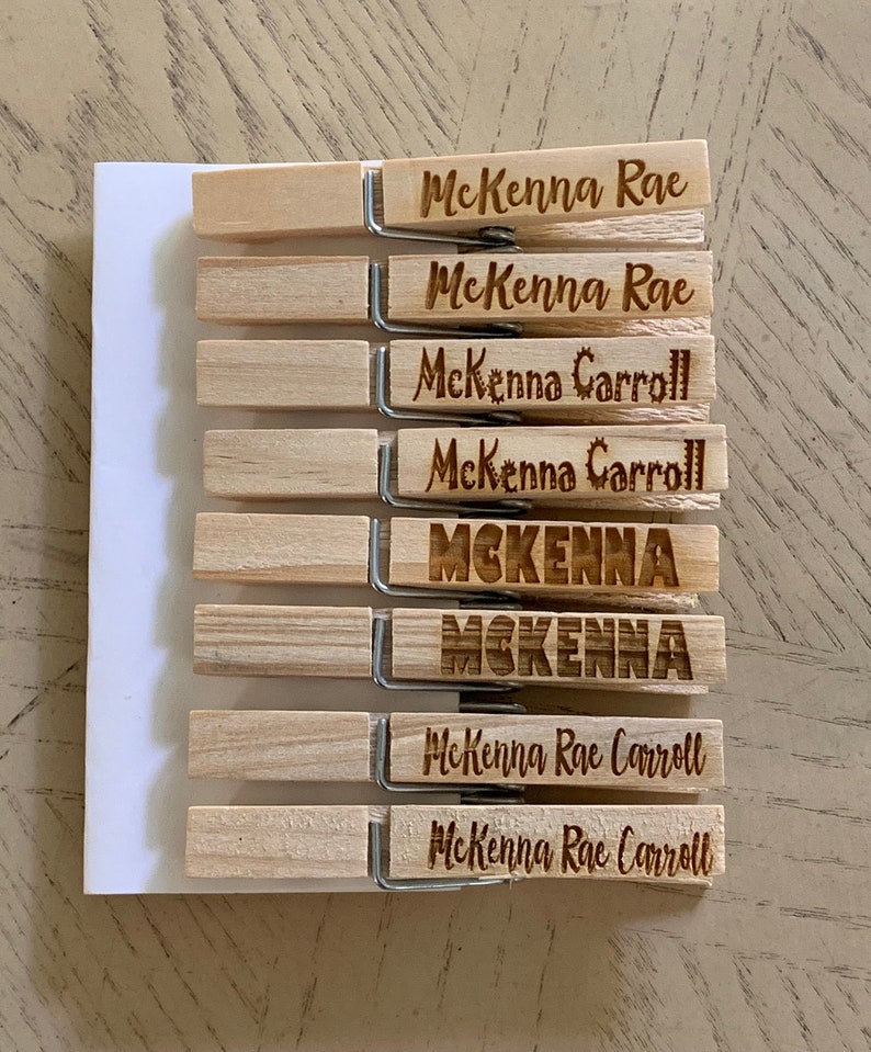 8 Custom Engraved Wooden Clothespin; Baby Shower Favors, Mother to Be ...
