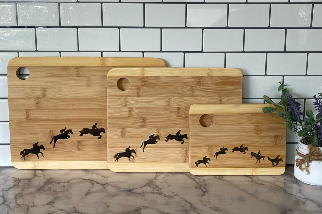 Horse and Rider Cutting Board Hunter Jumper Horse Trainer Charcuterie ...