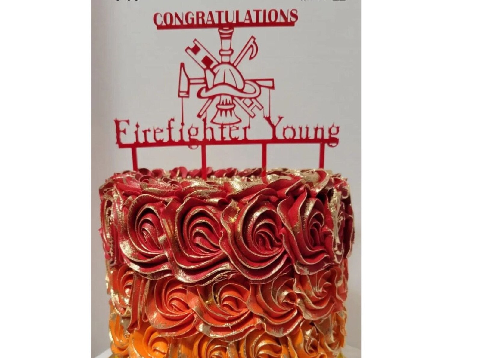 Congratulations Firefighter Cake Topper; Personalized Graduation Fire ...