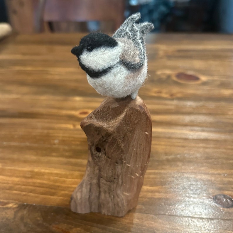 Felted Chickadee Handmade Needle Felted Black Capped Chickadee Felted ...