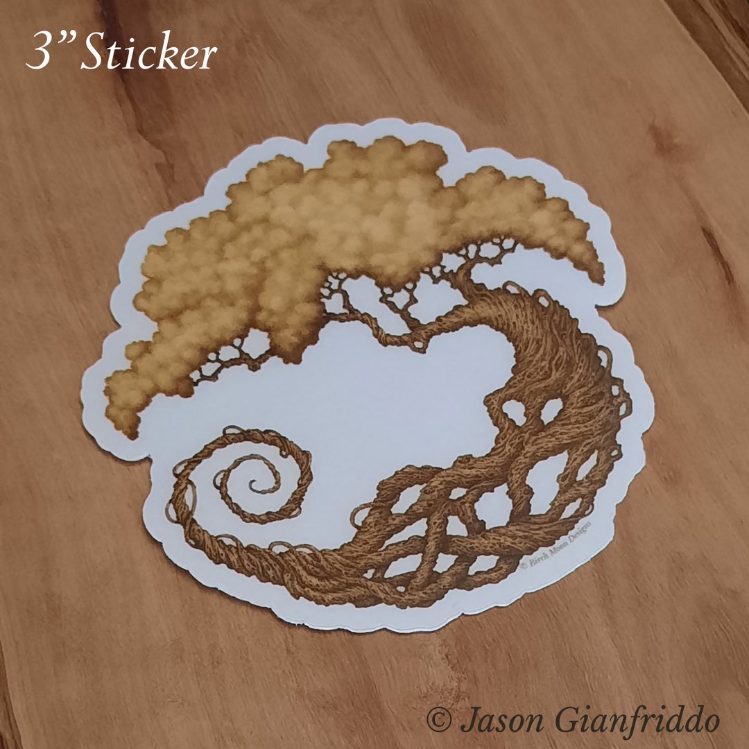 Mystic Tree Sticker Original Pyrography Art by Jason Gianfriddo Laptop ...