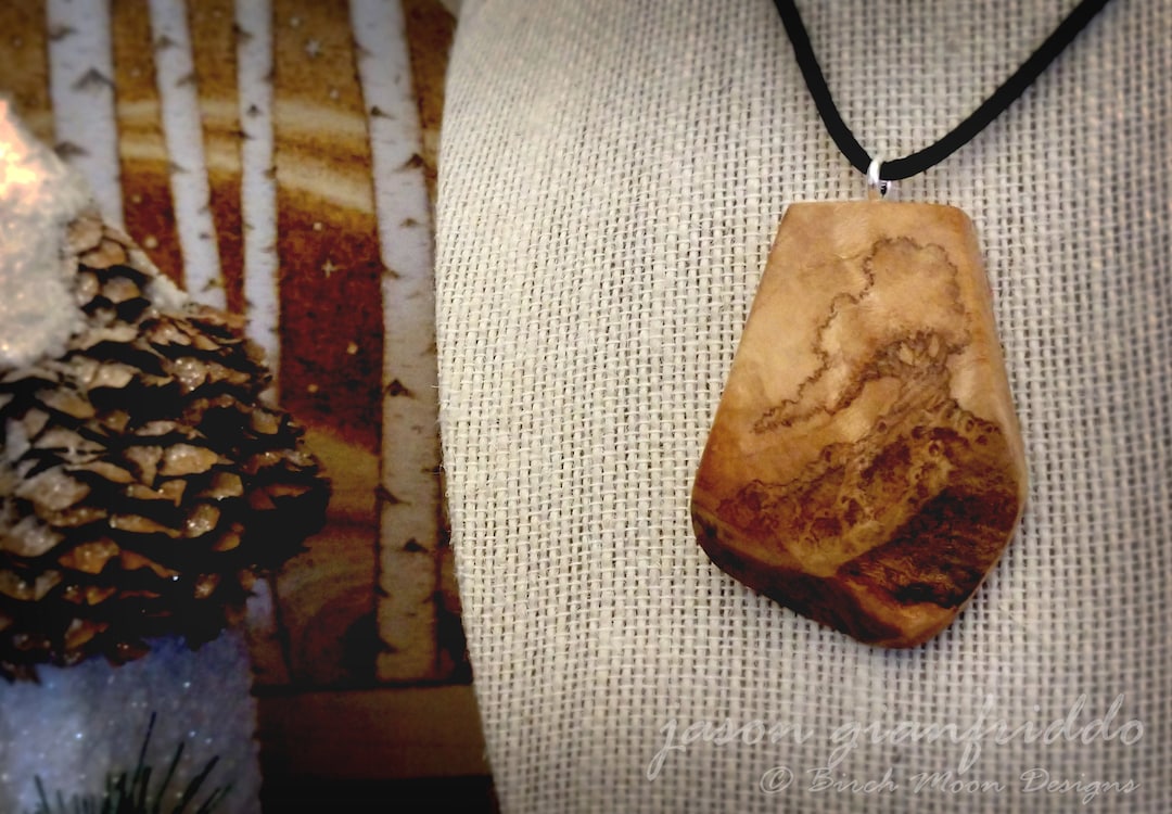 Tree of Life Pyrography Pendant: Handmade Maple Burl Wood Necklace - Etsy