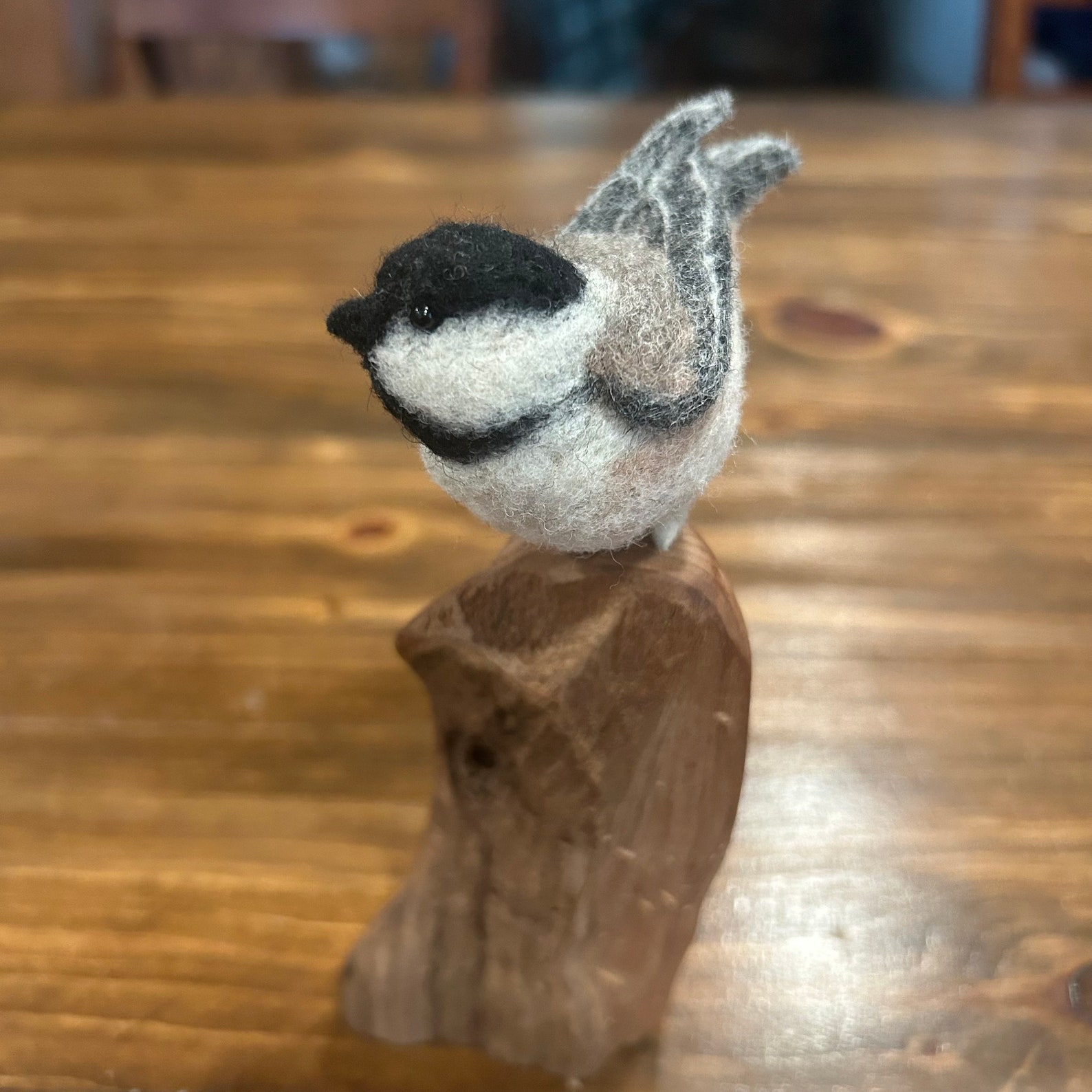 Felted Chickadee Handmade Needle Felted Black Capped Chickadee Felted ...