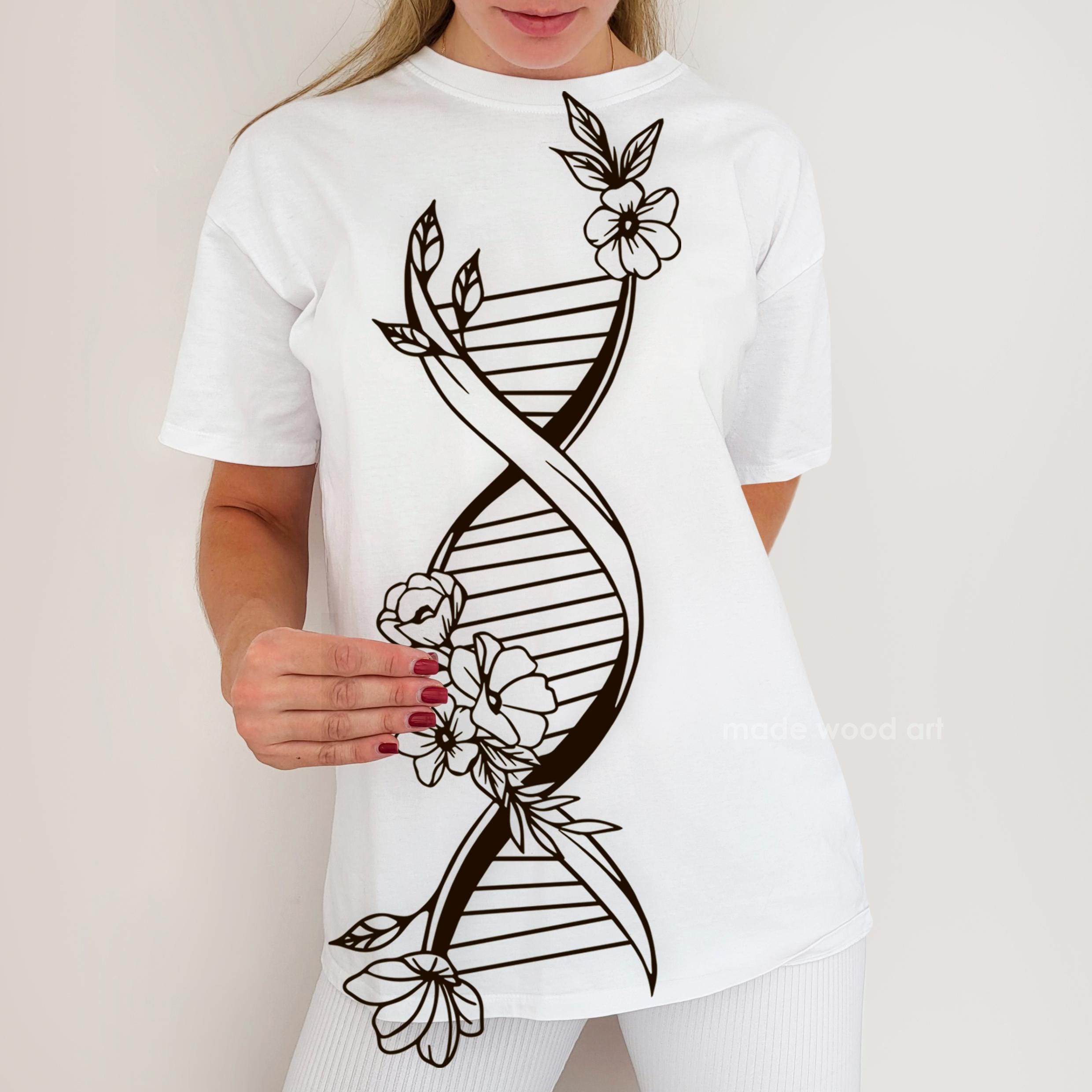 Floral DNA Strand Wood Wall Art, Medical Research Office Decor ...