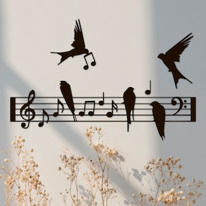 Sheet Music Art, Bird Wall Decor, Music Wall Art, Wooden Wall Art, Bird ...