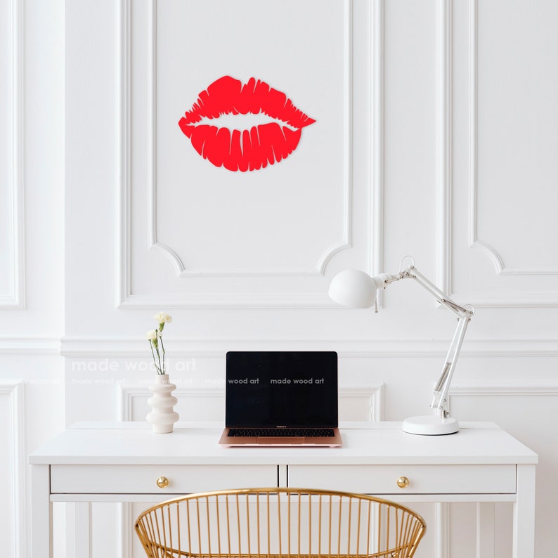 Red Lips Wall Art Wood Wall Art Lip Wall Decor Wooden Lips | Etsy