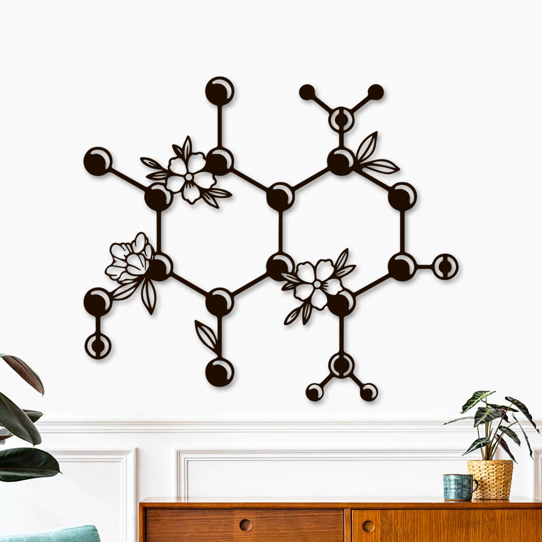 Molecules Wood Wall Art, Chemistry Gifts, Medical Office Decor, Science ...